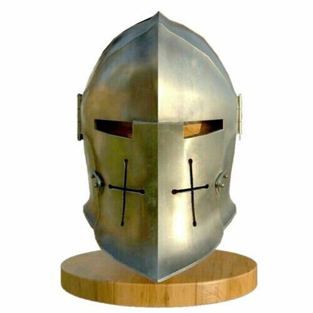 Medieval Knight Armor Crusader Templar Barbuta Helmet Helm Coustume ...