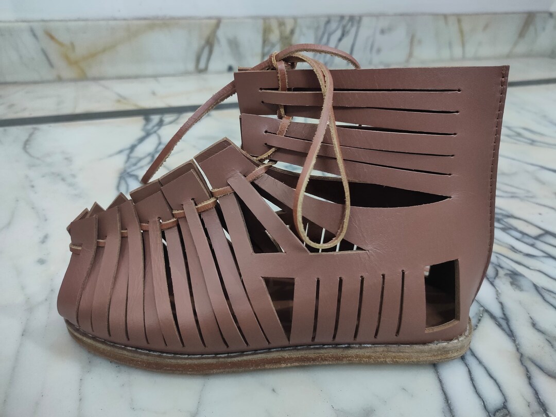 Authentic Brown Leather Roman Caligae With Hobnails : Unparalleled ...