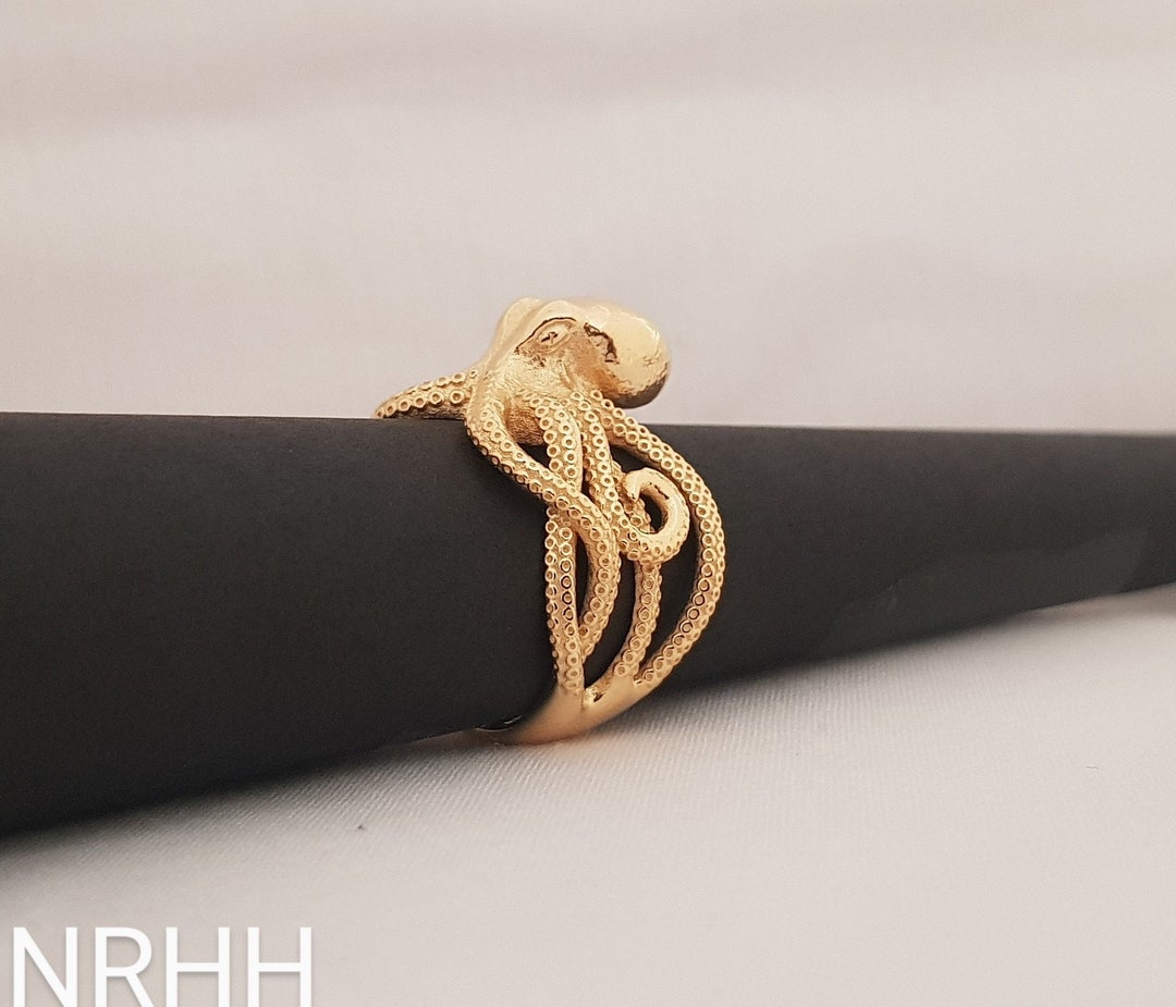 Solid Silver Octopus Wrap Ring - Solid Hand Cast 925 Sterling Silver ...