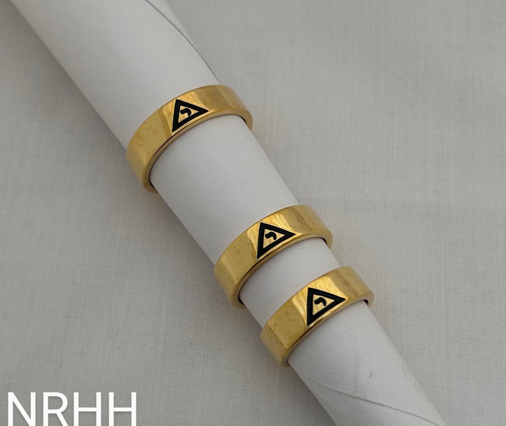 14k Gold Filled Scottish Rite Freemason Ring. Masonic Ring Band With virtus Junxit Mors Non ...