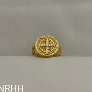 Saint Benedict Symbol Ring: 925 Sterling Silver Biker Style - Etsy