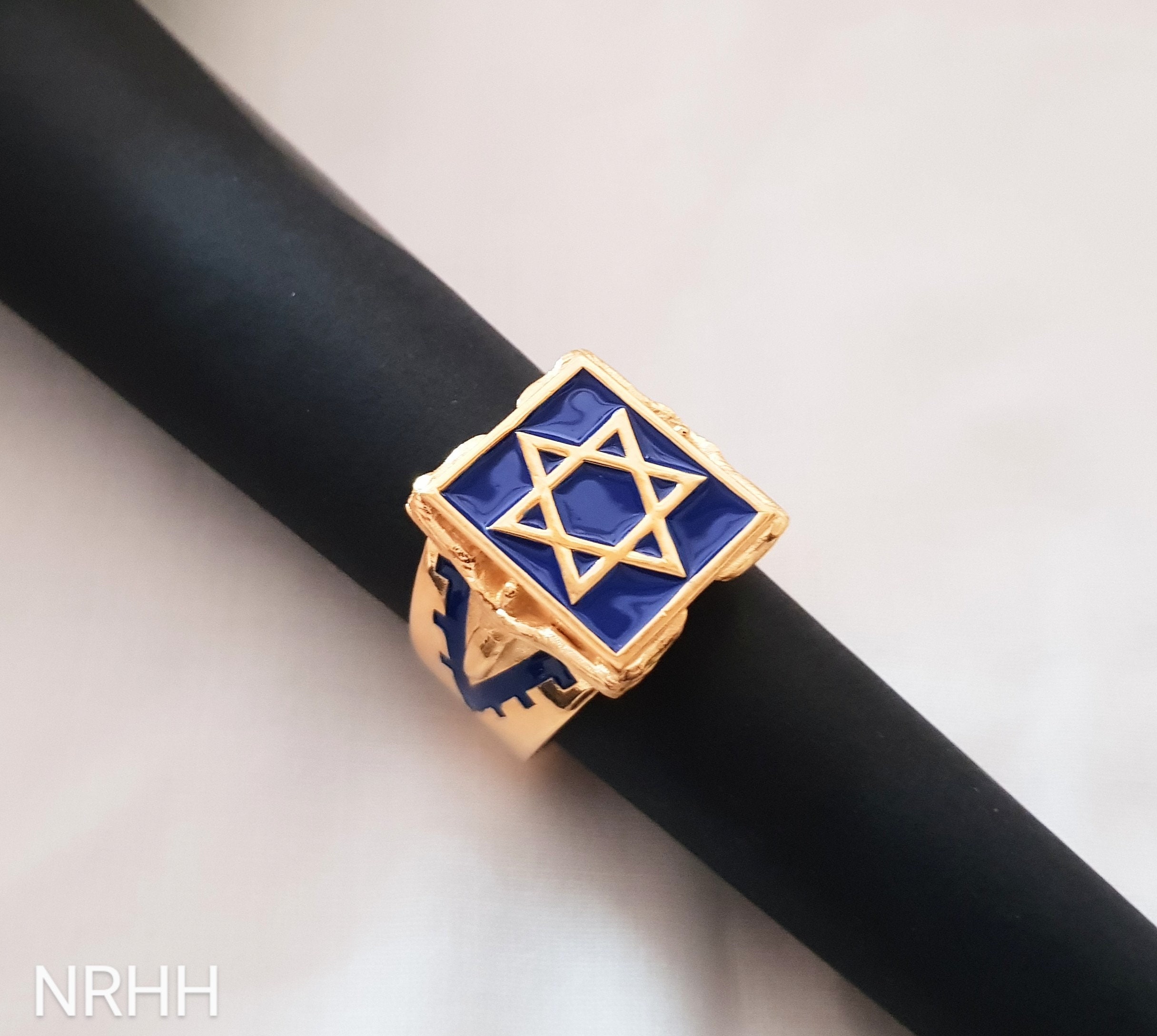 Sterling Silver Enamel Star of David Ring: Jewish Religious Jewelry - Etsy