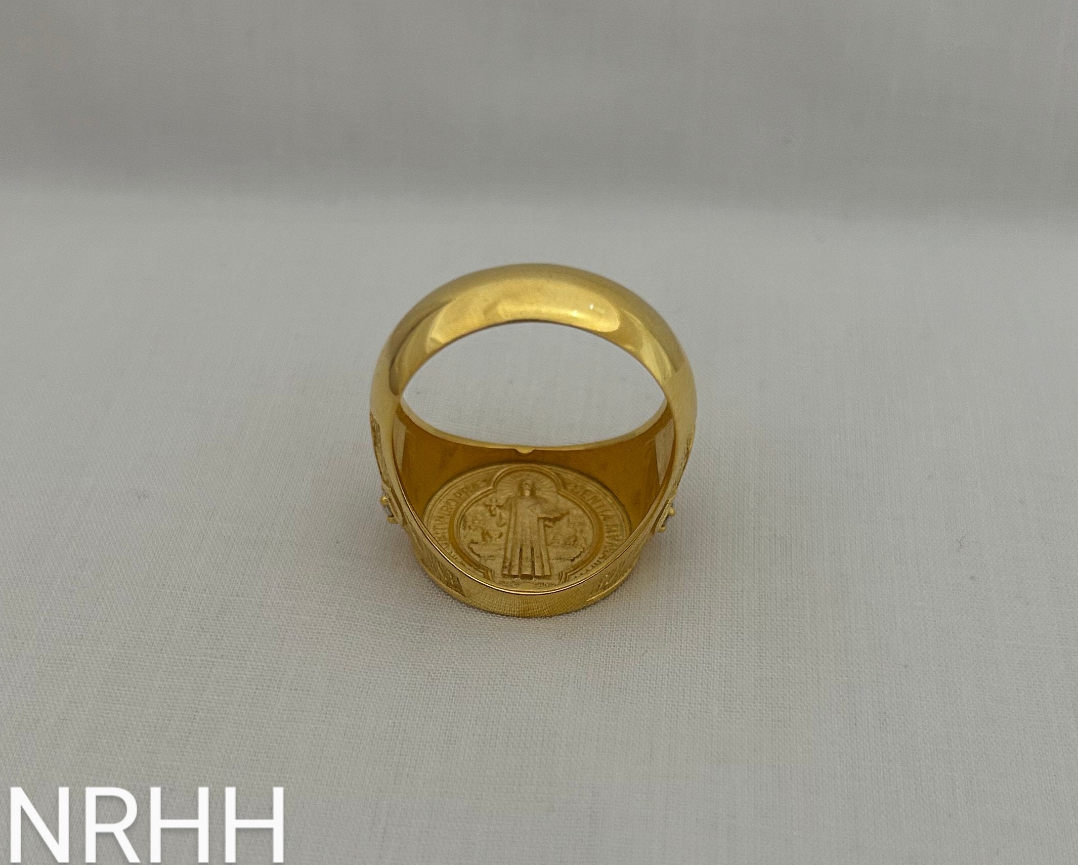 Saint Benedict Symbol Ring: 925 Sterling Silver Biker Style - Etsy