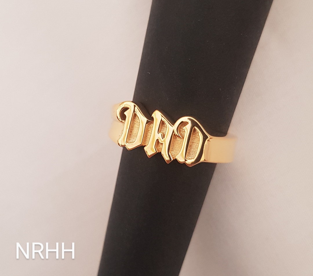 18k Gold Filled Dad Ring, Men Wedding Ring, Silver Fashionable Wedding ...