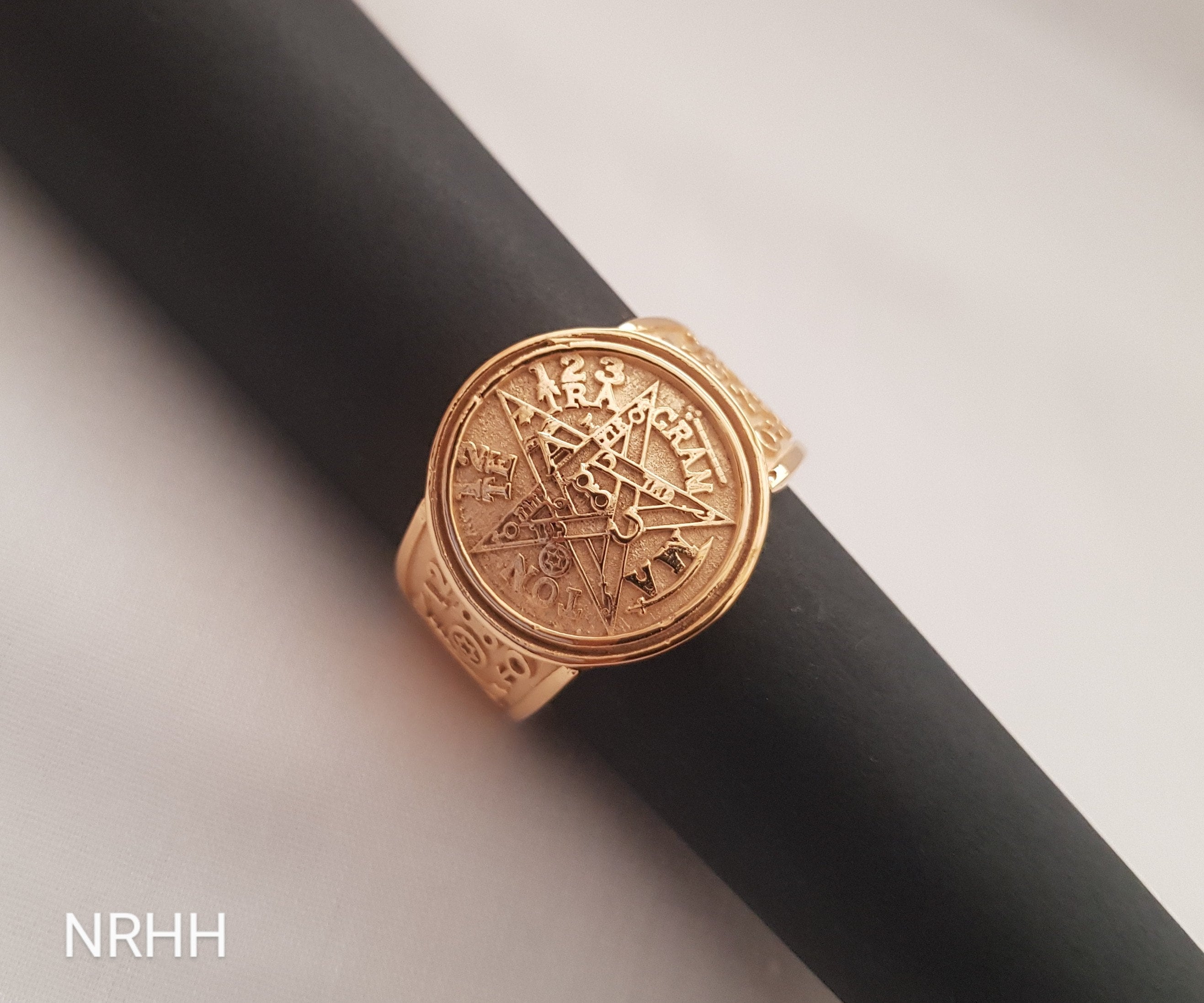 14k Gold Filled Handmade Tetragrammaton Ring Sigil of - Etsy