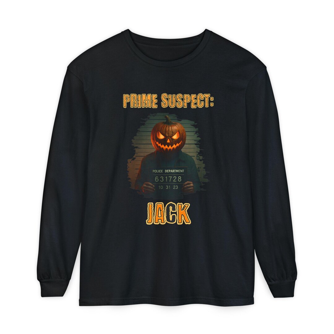 Photorealistic Pumpkin Mask Mugshot Unisex Long Sleeve Shirt, Halloween ...