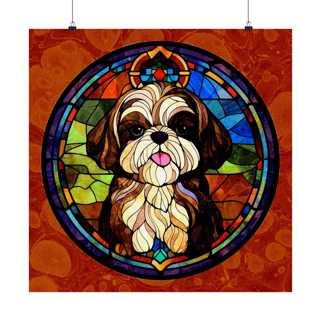 Stained Glass Shitz Shu - Matte Vertical Poster - Home Decor Office ...