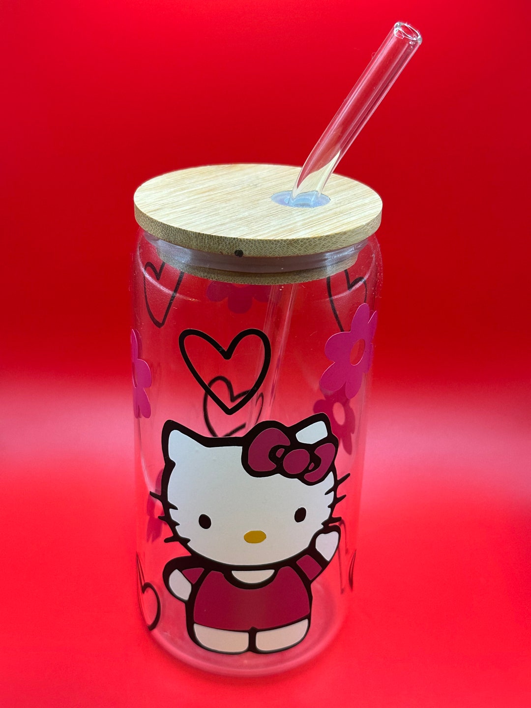 Hello Kitty Glass Cup - Etsy