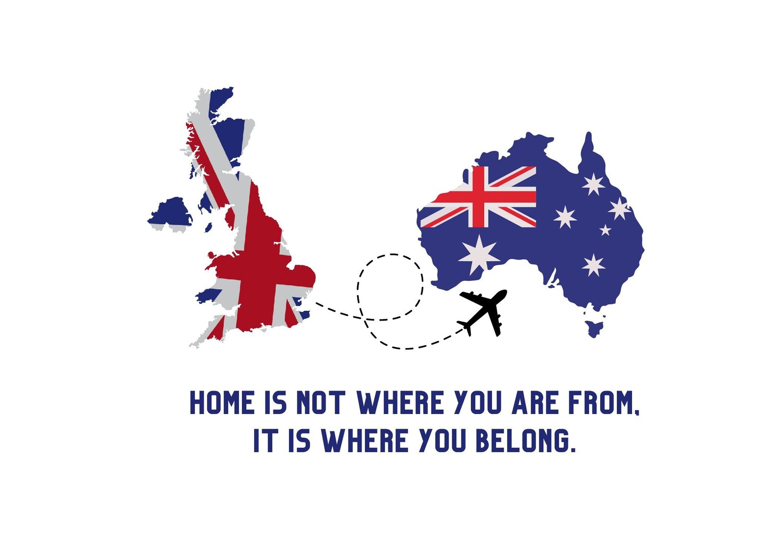 Quote UK to Australia Print. Printable Wall Art. Britain to Australia ...