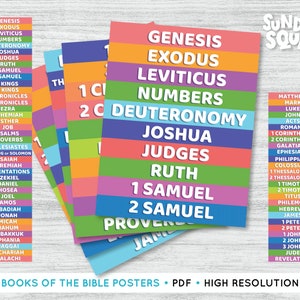 Printable 8.5x11 Books of the Bible Posters Kids Sunday - Etsy
