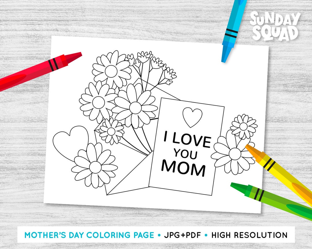 Printable Mother's Day Coloring Page Children Kids Sunday School Church ...