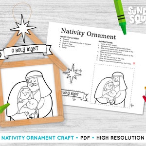 Printable Nativity Ornament Craft Children Kids Sunday School Church ...