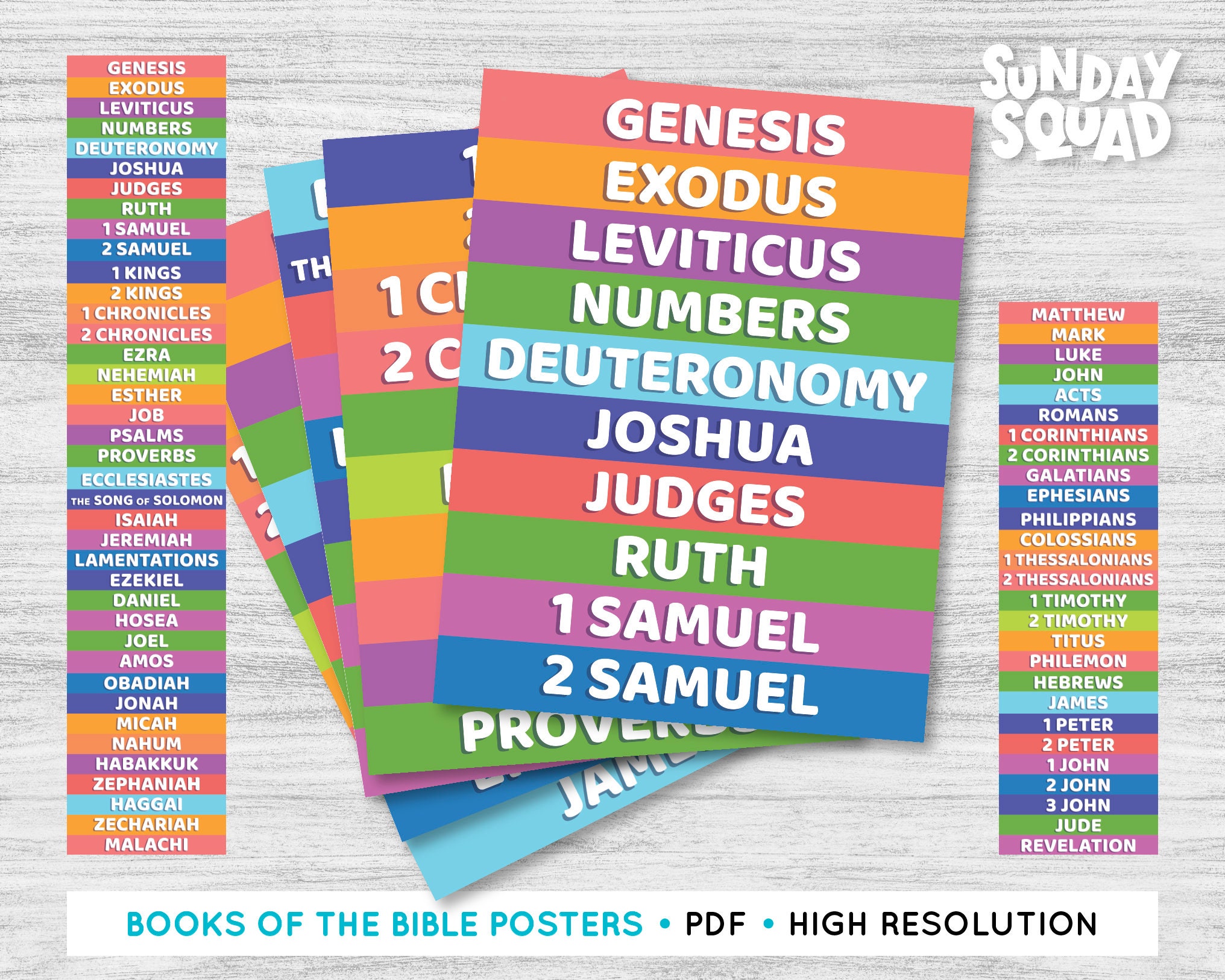 Printable 8.5x11" Books of the Bible Posters Kids Sunday School ...