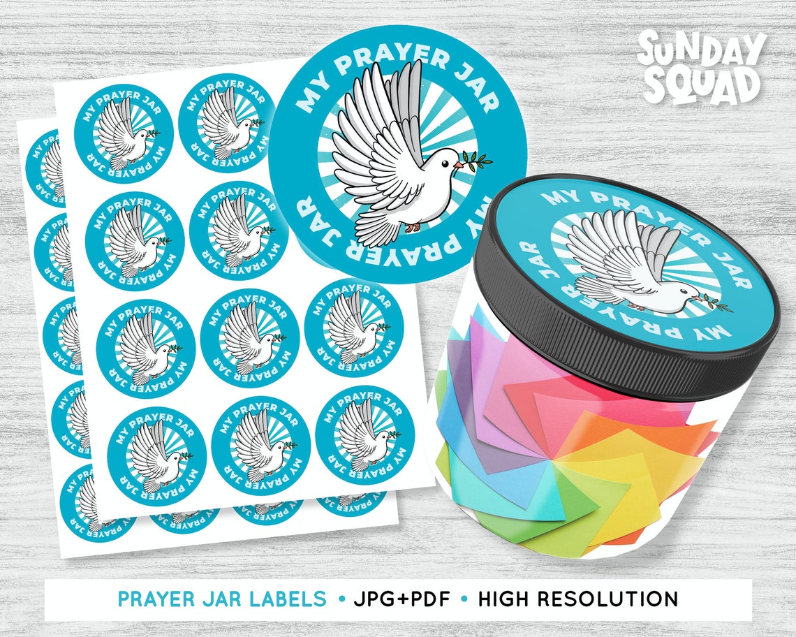 Printable Prayer Jar Labels Children Kids Sunday School Church Bible ...