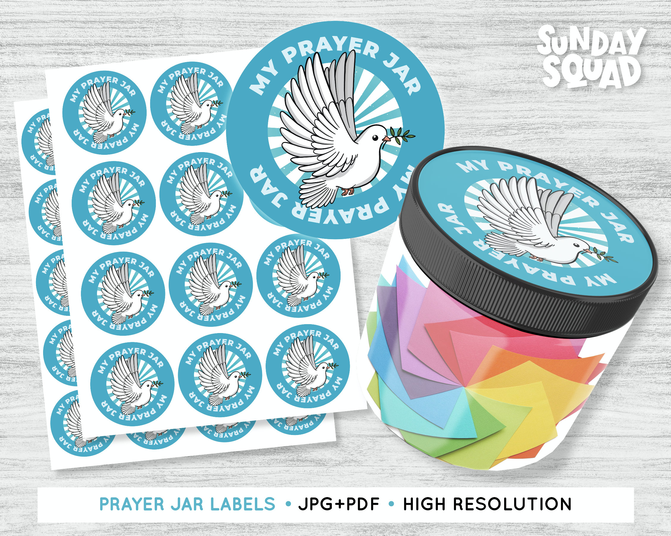 Printable Prayer Jar Labels Children Kids Sunday School Church Bible ...