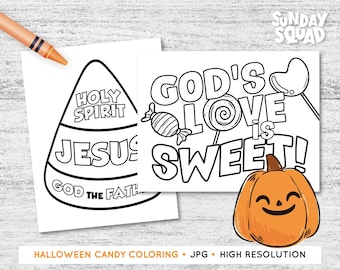 Printable Christian Food Coloring Pages Set of 4 Designs Faith Love ...