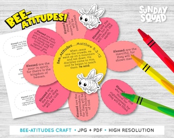 Printable Beeatitudes Craft Sunday Coloring Page Children Kids Sunday ...