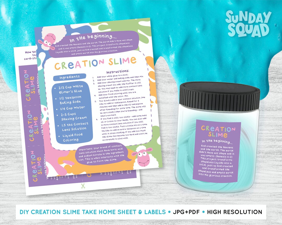 Printable Creation Slime Activity Resource God's Creation Children Kids ...