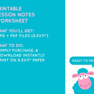 Printable Lesson Notes Worksheet Activity Page Children Kids Sunday ...