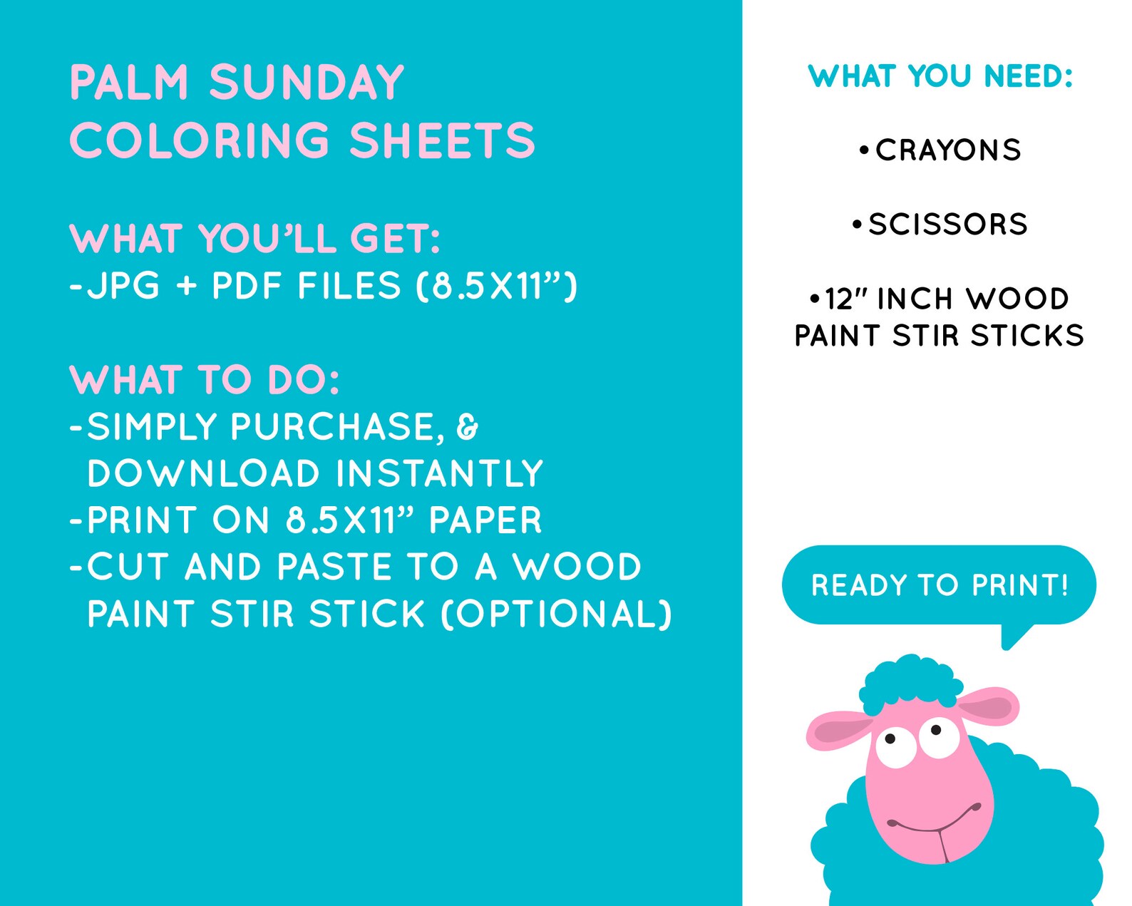 Printable Palm Sunday Coloring Page Hosanna He is Risen Children Kids ...