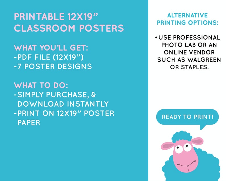 Printable 12x19" Bible Verse Posters Children Kids Sunday School ...