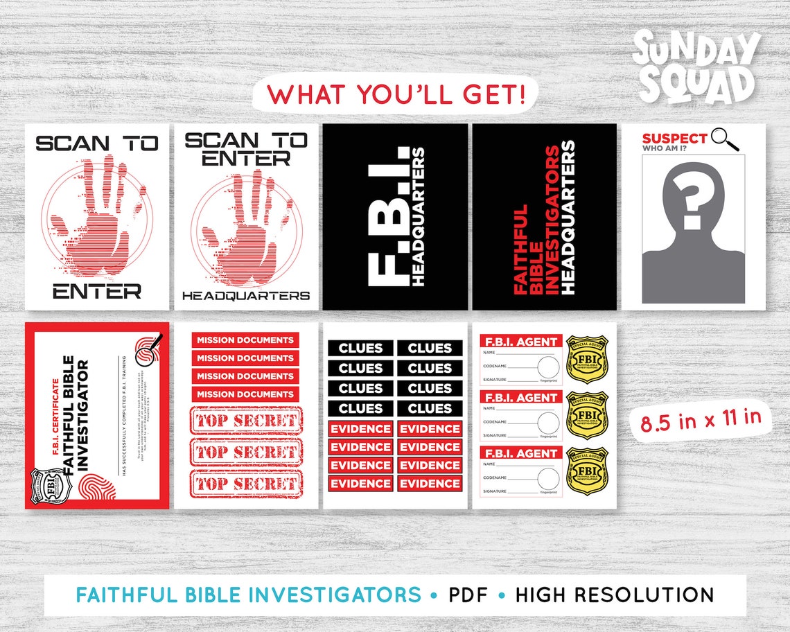 Printable 8.5x11 FBI Faithful Bible Investigators - Etsy