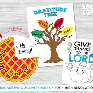 Printable Thanksgiving Activity Page Bundle Children Kids Sunday School ...