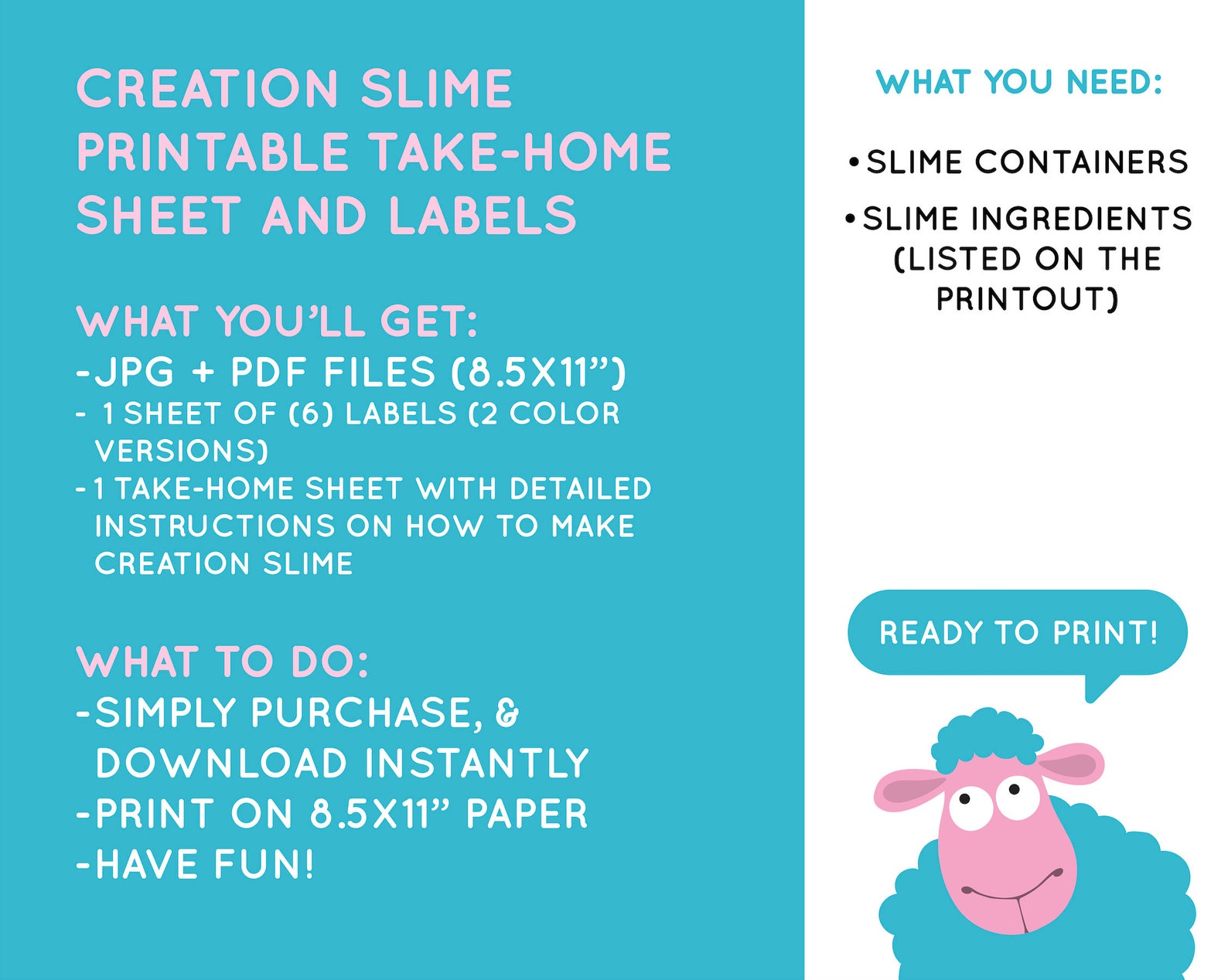 Printable Creation Slime Activity Resource God's Creation Children Kids ...