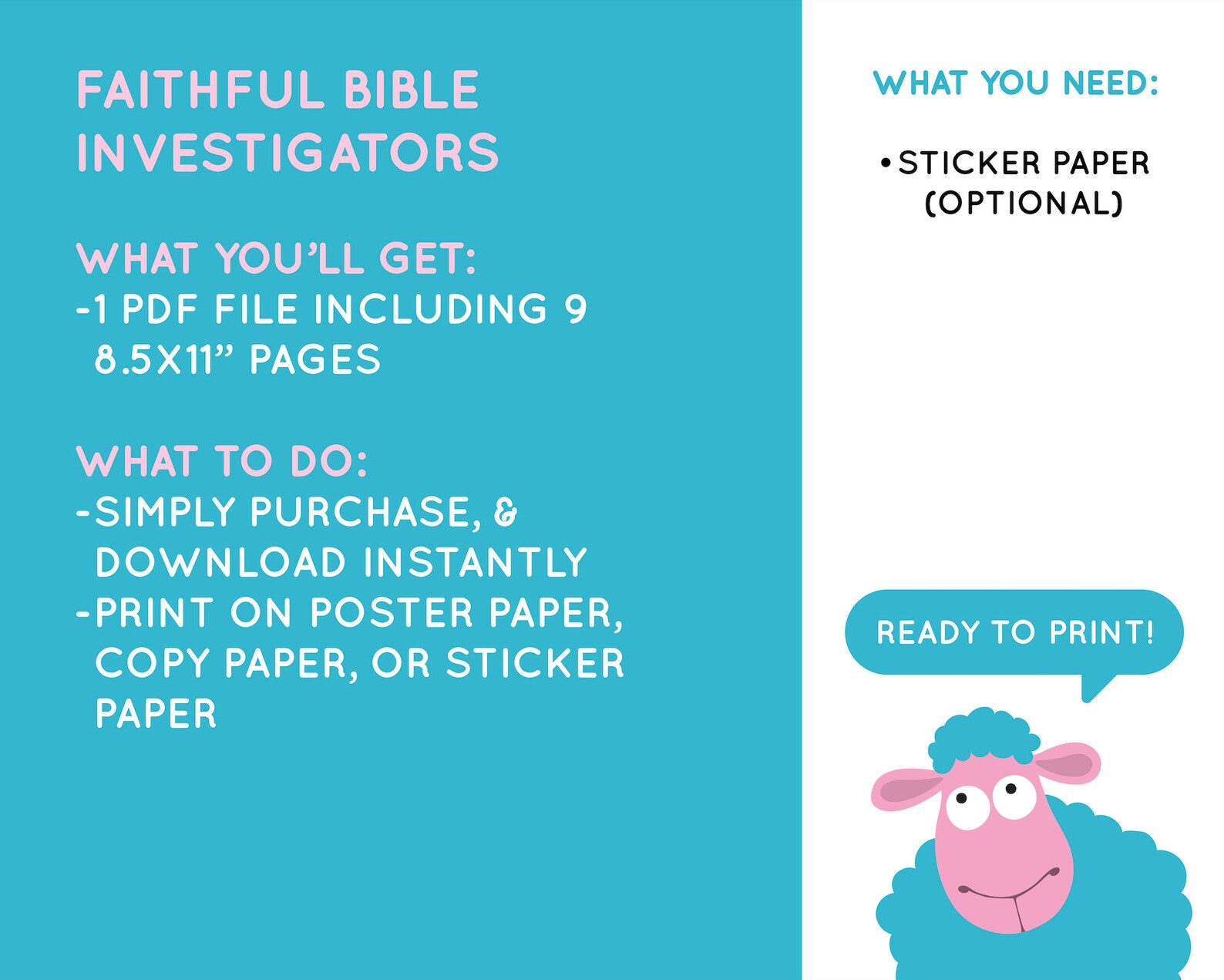 Printable 8.5x11" FBI Faithful Bible Investigators Resources Kids ...