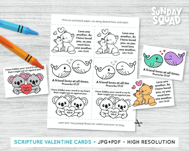 Printable Scripture Valentine Cards Coloring God is Love Children Kids ...