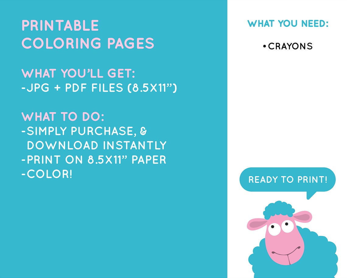 Printable Christian Food Coloring Pages Set of 4 Designs Faith Love ...