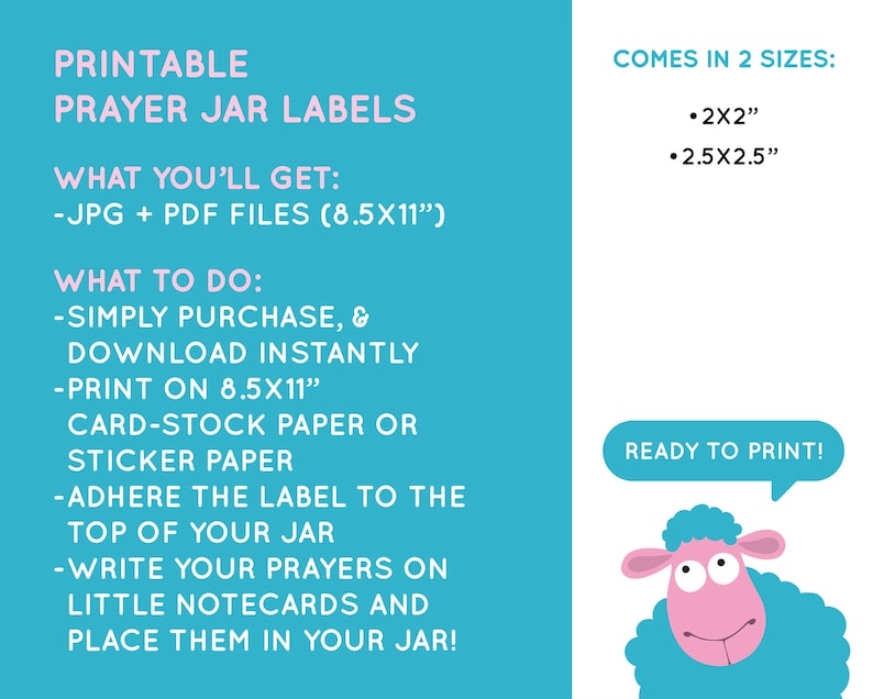 Printable Prayer Jar Labels Children Kids Sunday School Church Bible ...