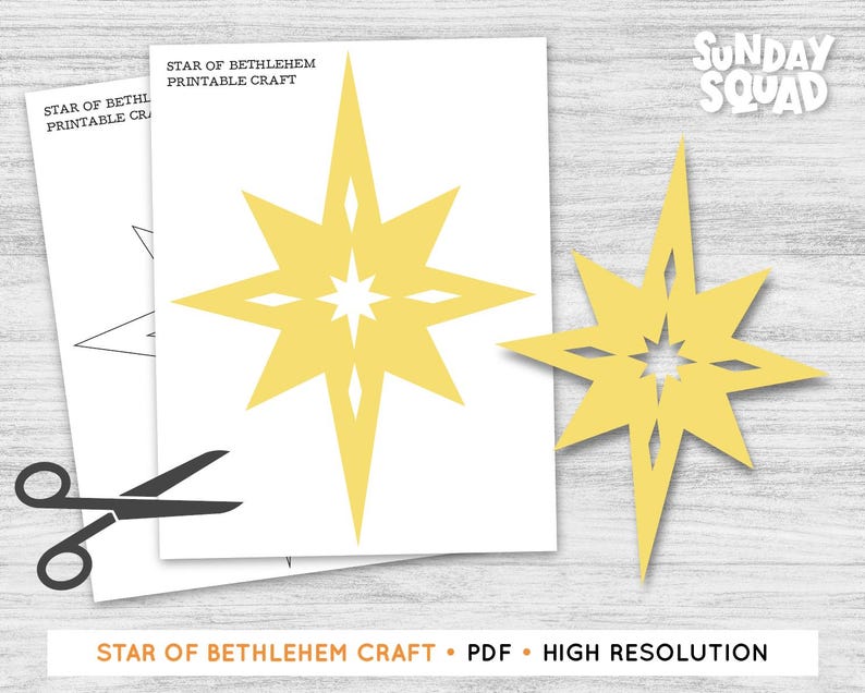 Printable Star of Bethlehem Craft Kids Sunday School Church Bible ...