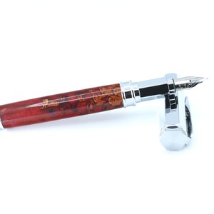 Woodturned Pen Maroon Pinecone Magnetic Vertex Fountain or Rollerball ...