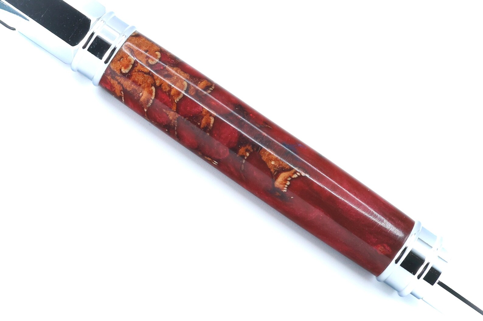 Woodturned Pen Maroon Pinecone Magnetic Vertex Fountain or Rollerball ...