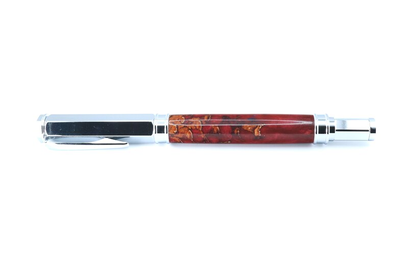 Woodturned Pen Maroon Pinecone Magnetic Vertex Fountain or Rollerball ...