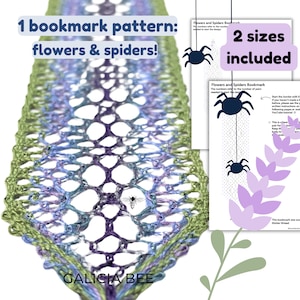 FLOWERS and SPIDERS Bobbin Lace Bookmark Patterns, BOOKMARK 4, Pdf ...