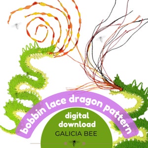 Bobbin Lace DRAGON Pattern, Pdf Lace Patterns to Print at Home, Diy ...