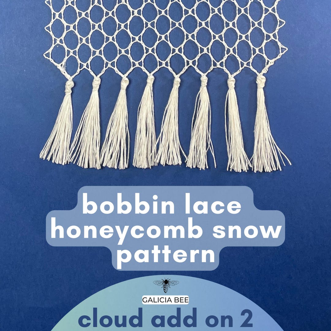 Bobbin Lace Honeycomb GROUND Snowflake Pattern, Tassel Edges (PDF ...