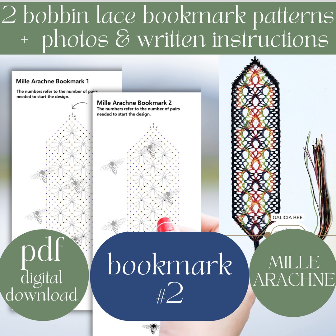 MILLE ARACHNE Bobbin Lace BOOKMARK Patterns, Spiders and Cathedral ...