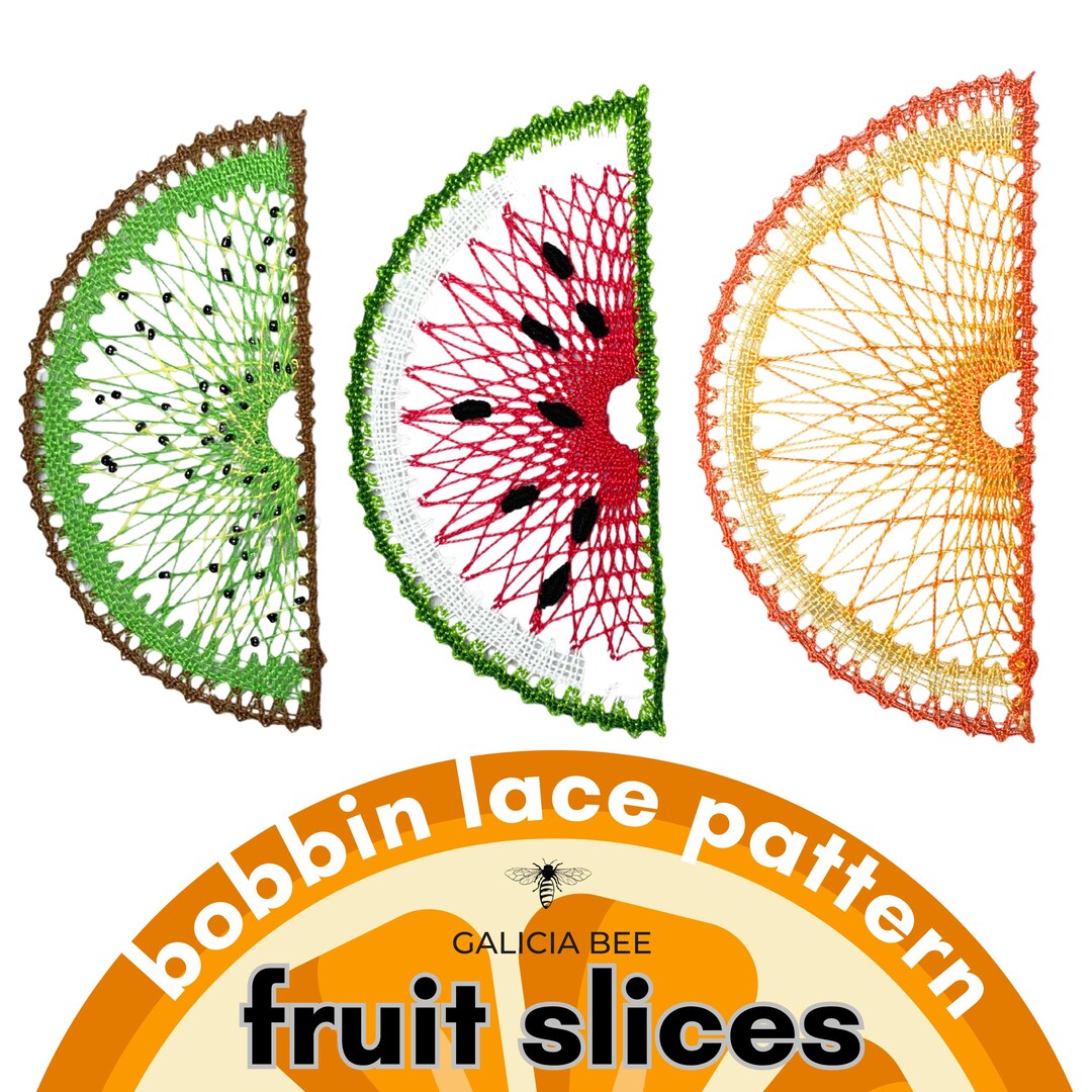 Bobbin Lace FRUIT SLICES Pattern, Pdf Lace Pattern to Print at Home ...