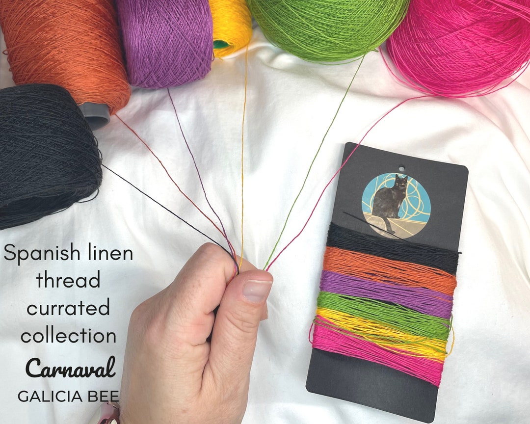 CARNAVAL THREAD KIT, 6 Colors of Spanish Linen Thread, 5 Meters of Each ...