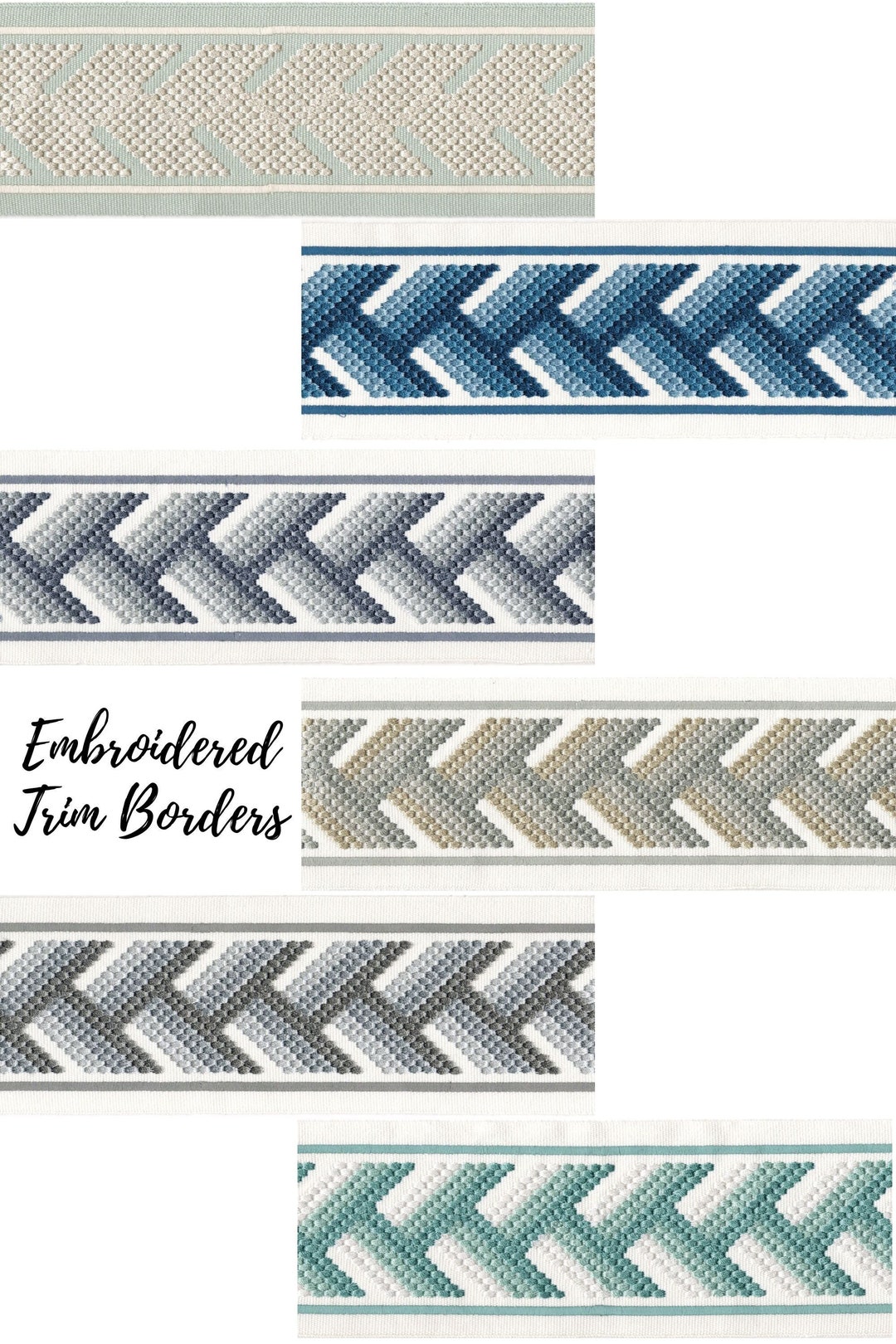 Trim Borders Geometric Embroidered for Curtains Cushions and Home ...