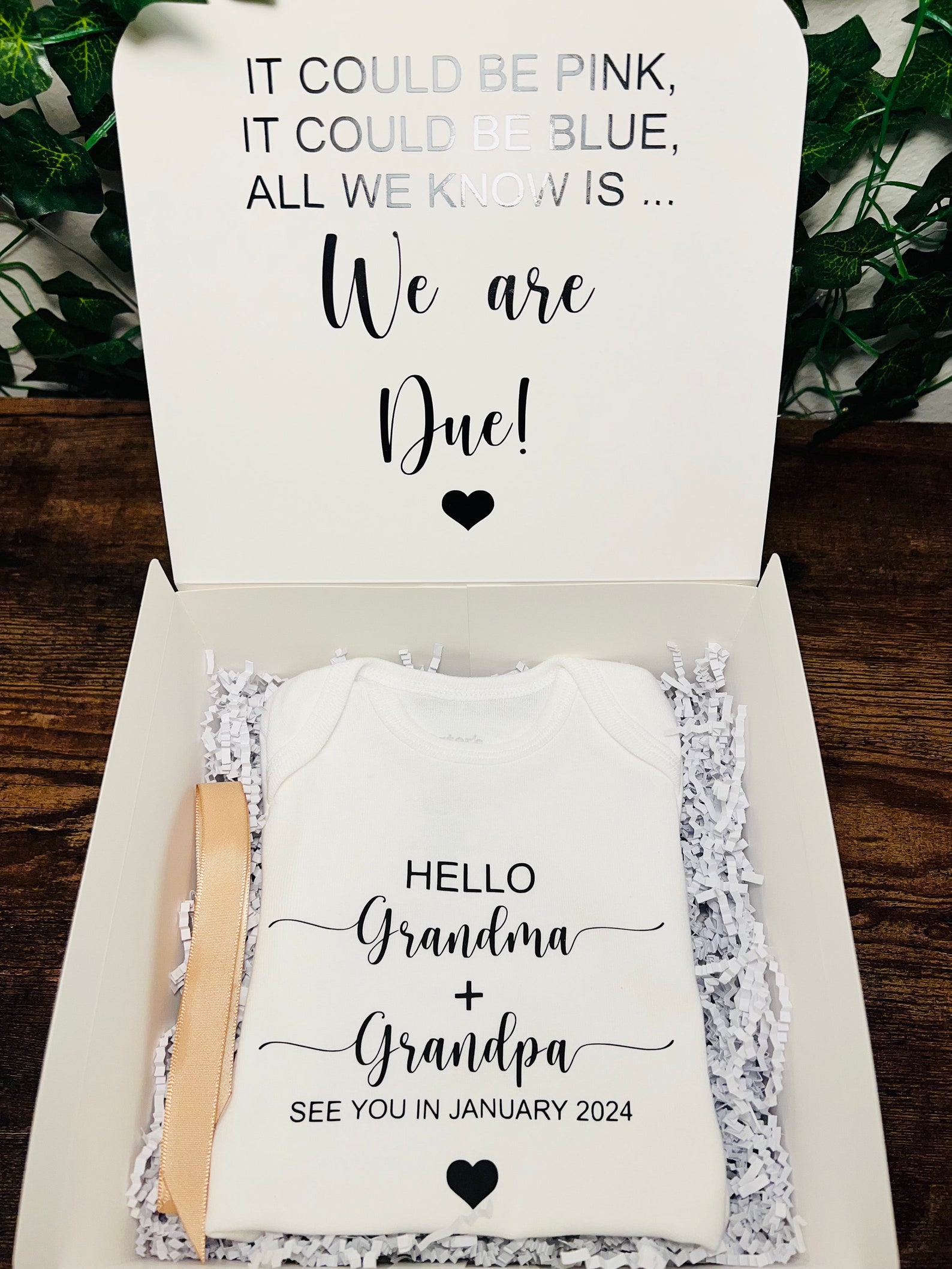 Hello Grandma & Grandpa Baby Announcement Gift Box - Etsy