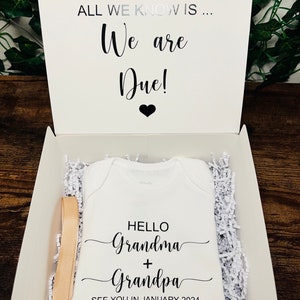 Hello Grandma & Grandpa Baby Announcement Gift Box - Etsy