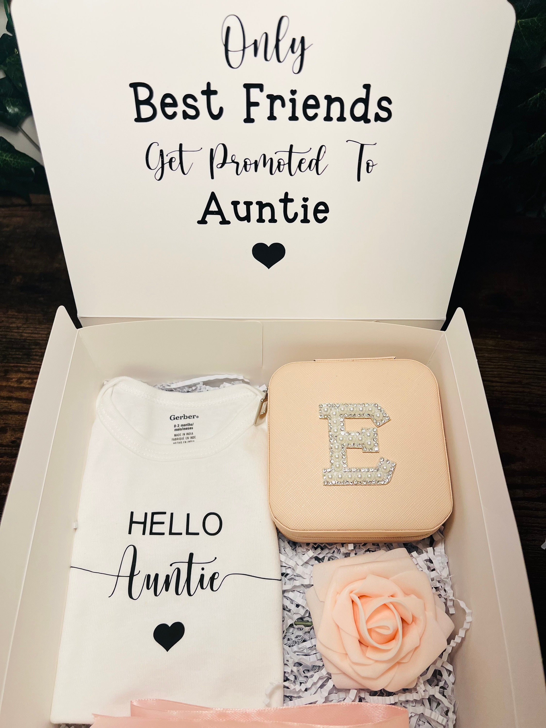 Auntie Gift Box: Personalized Bodysuit & Jewelry Case - Etsy