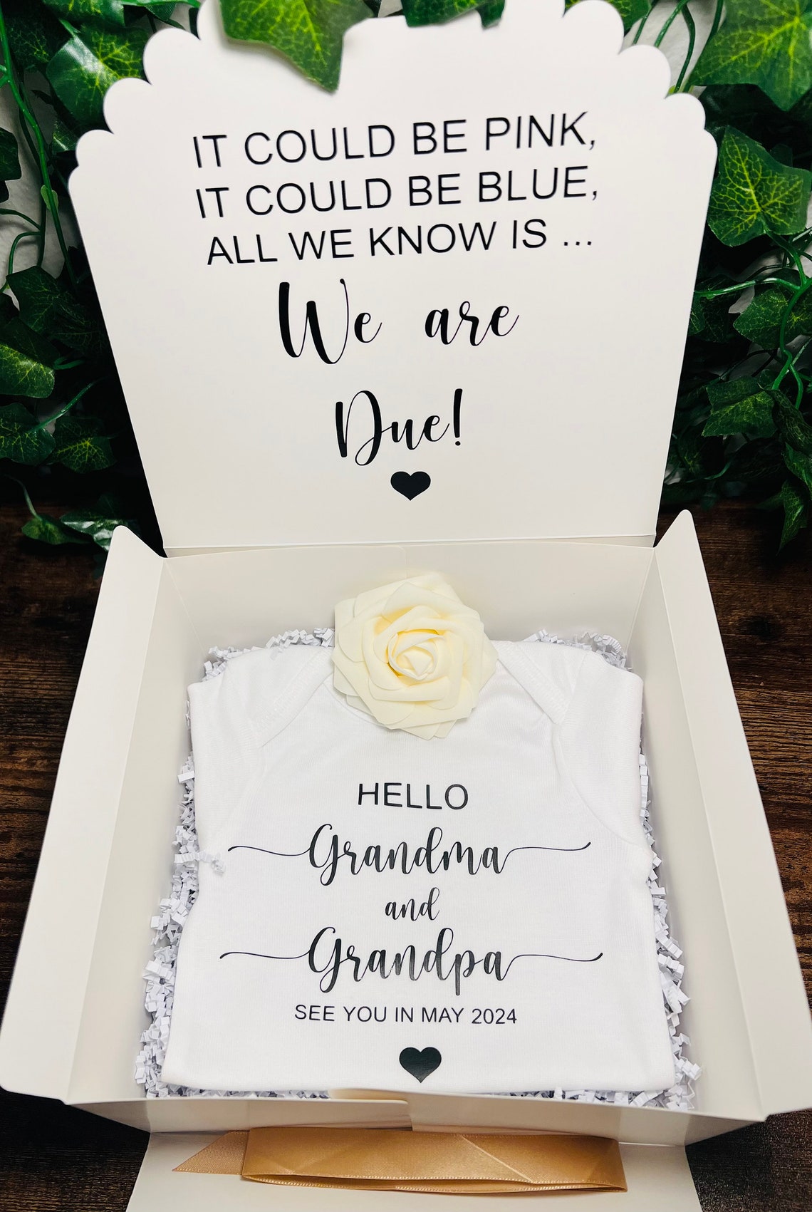 Hello Grandma & Grandpa Baby Announcement Gift Box - Etsy