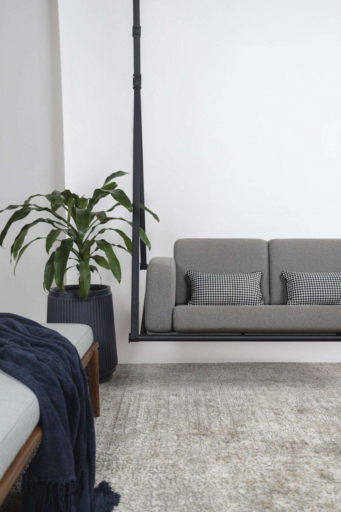 MIN MAX Luxury Sofa Swing 2 Seater in GREY Colour With Cushion ...