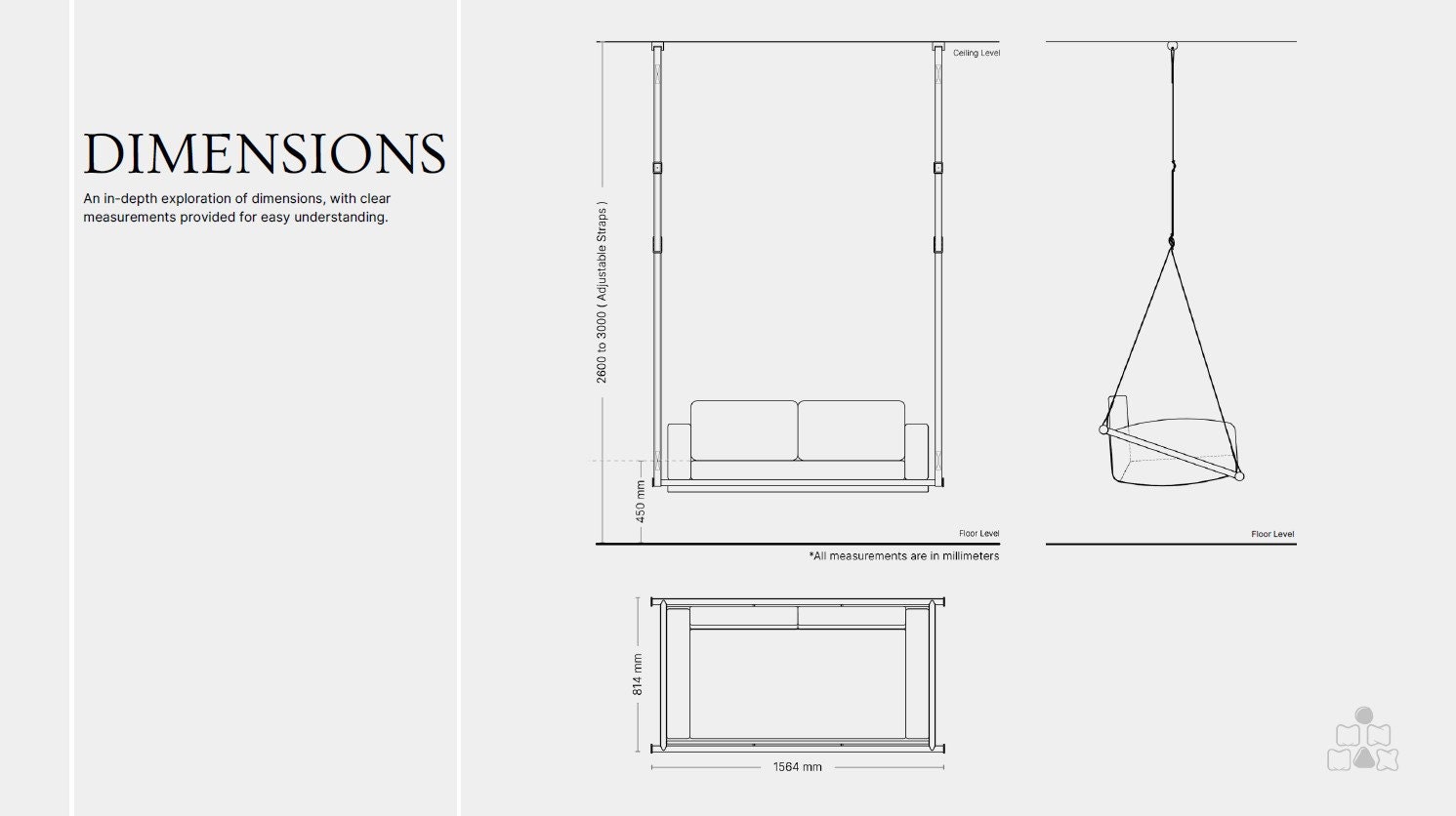 MIN MAX Luxury Sofa Swing 2 Seater in GREY Colour With Cushion ...