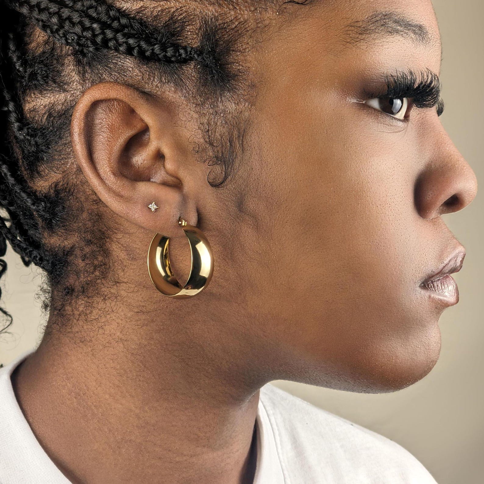 Bold Statement Hoop Earrings, Thick Drop Hoops Earrings, Vacation ...
